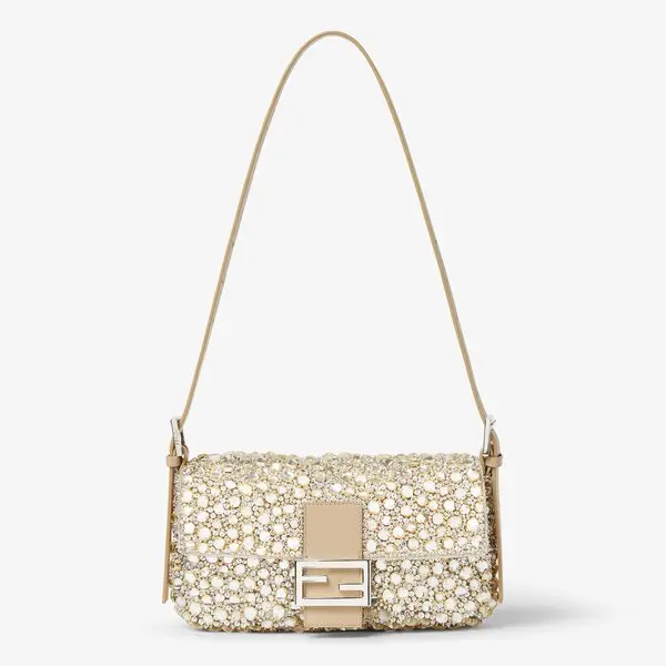 Fendi Baguette® 26424 Bag Embroidered With Cabochon Crystals
